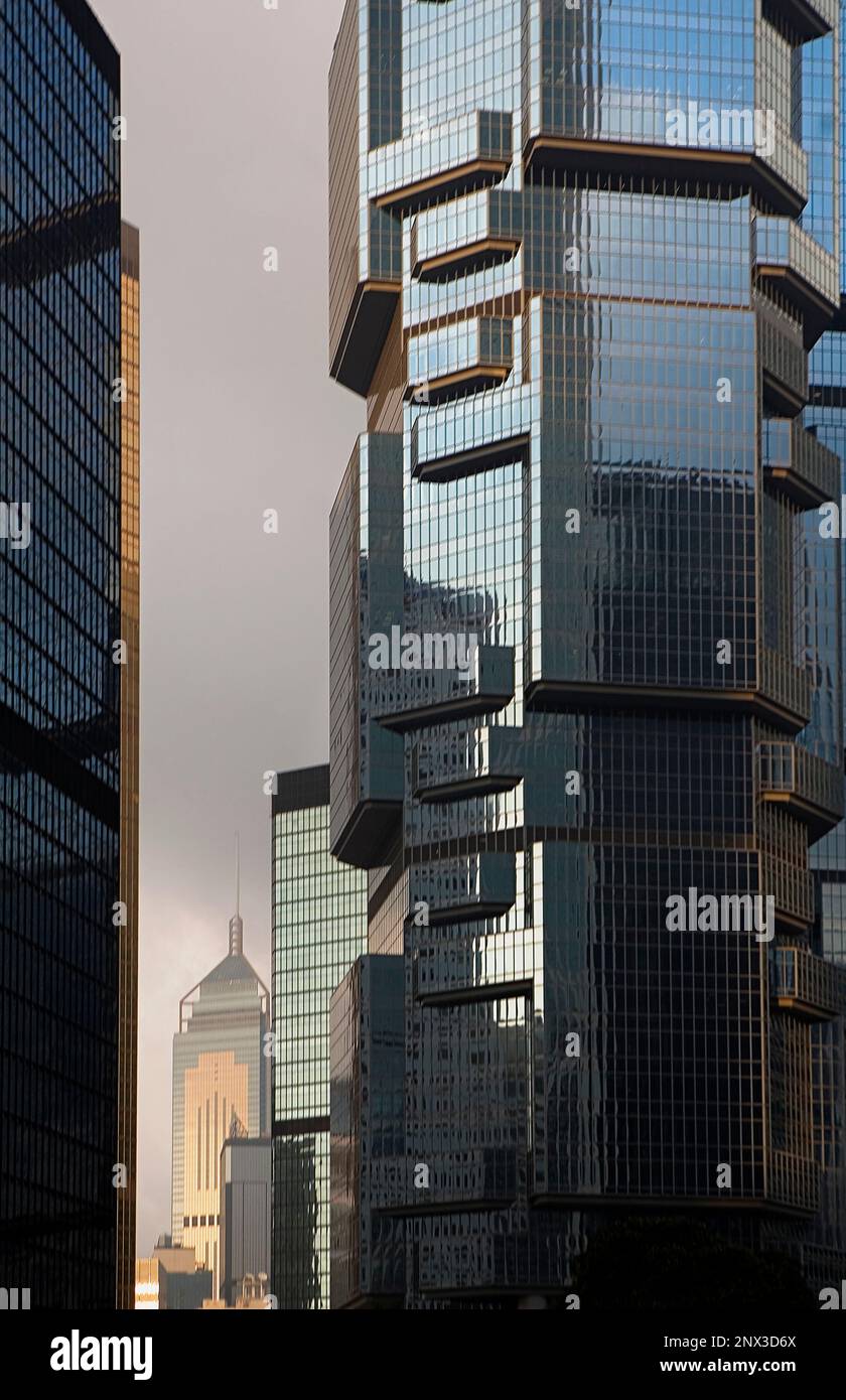 Cityscape. Lippo tower at right. In background Central Plaza Building ...