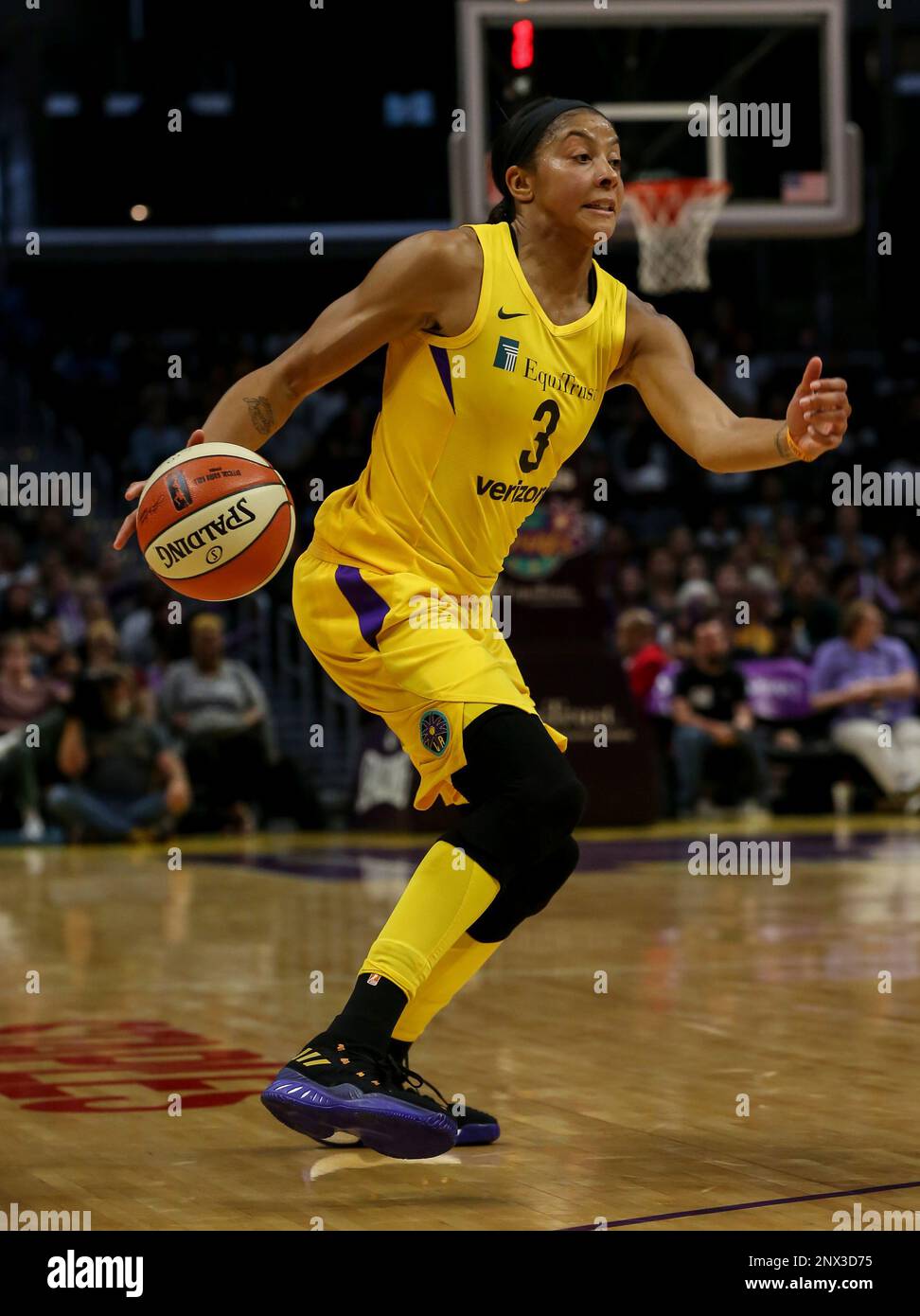 Los Angeles Sparks forward Candace Parker #3 coming down the court ...