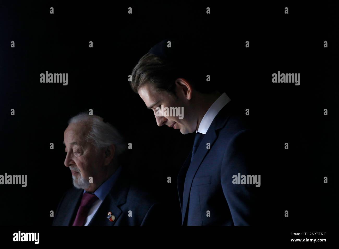 Austrian Chancellor Sebastian Kurz, right, and Austrian Holocaust ...
