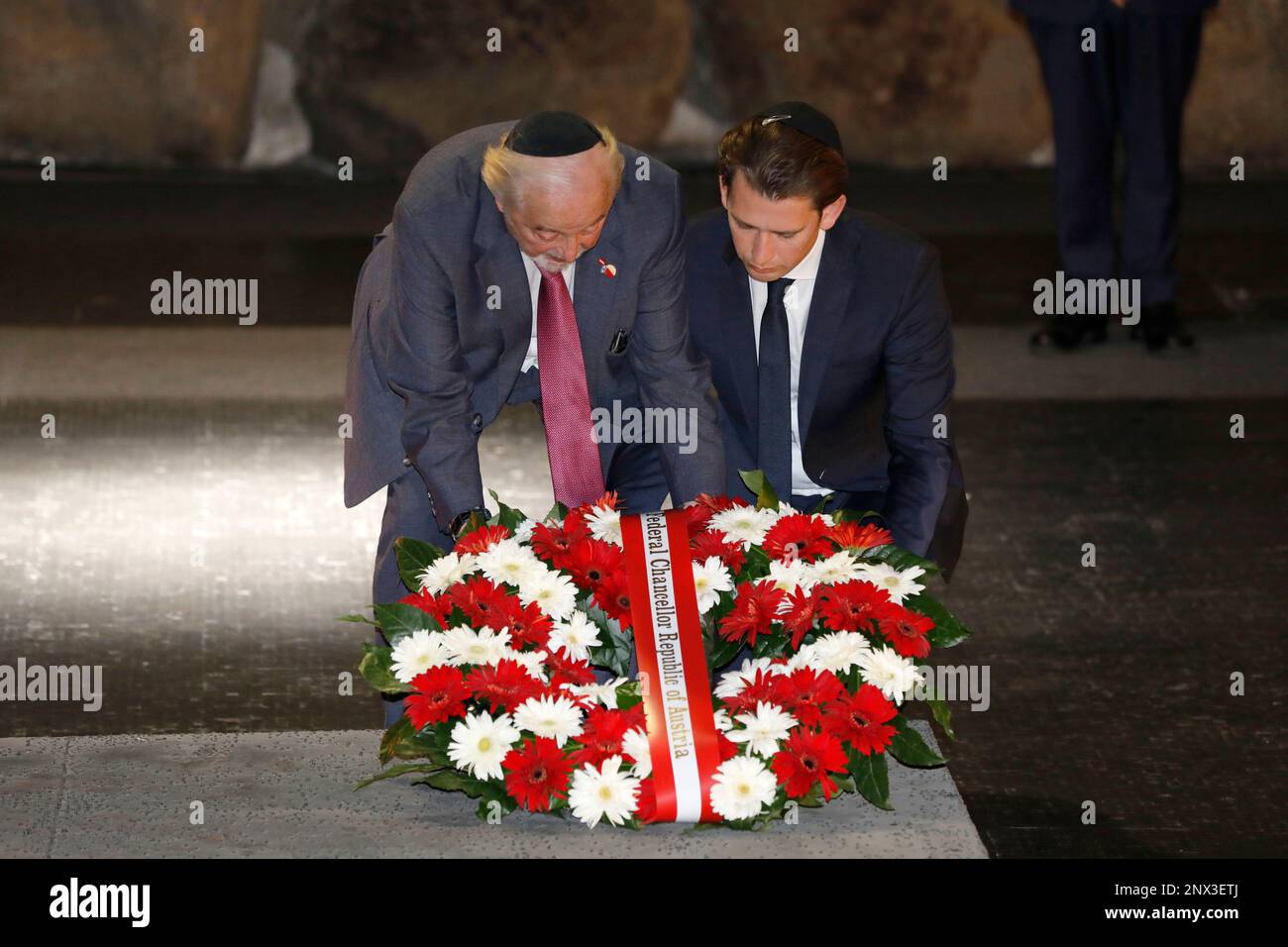 Austrian Chancellor Sebastian Kurz, right, and Austrian Holocaust ...