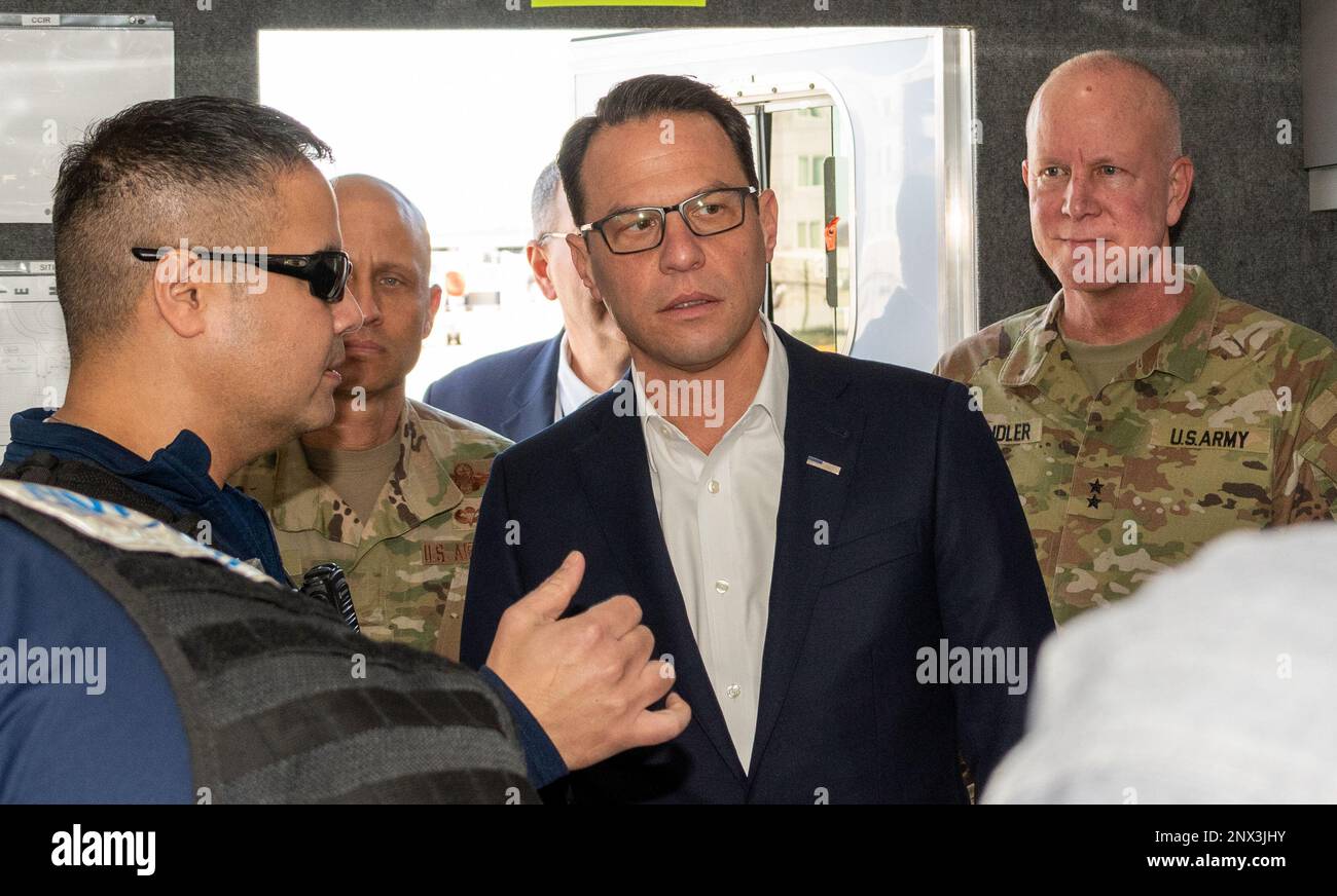 HARRISBURG, Pa. – Governor Josh Shapiro observes members of the ...