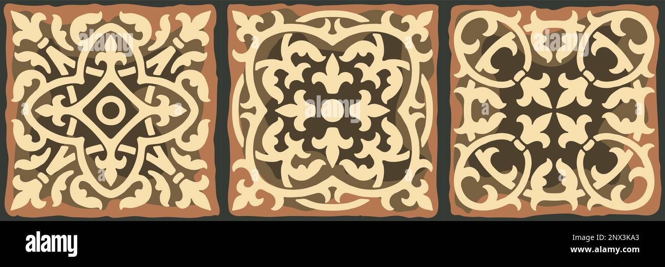 Ancient ceramic tile pattern. Wall or floor texture. Decorative antique ...