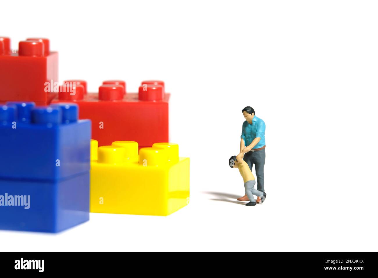 Miniature people toy figure photography. Kids want to play building ...