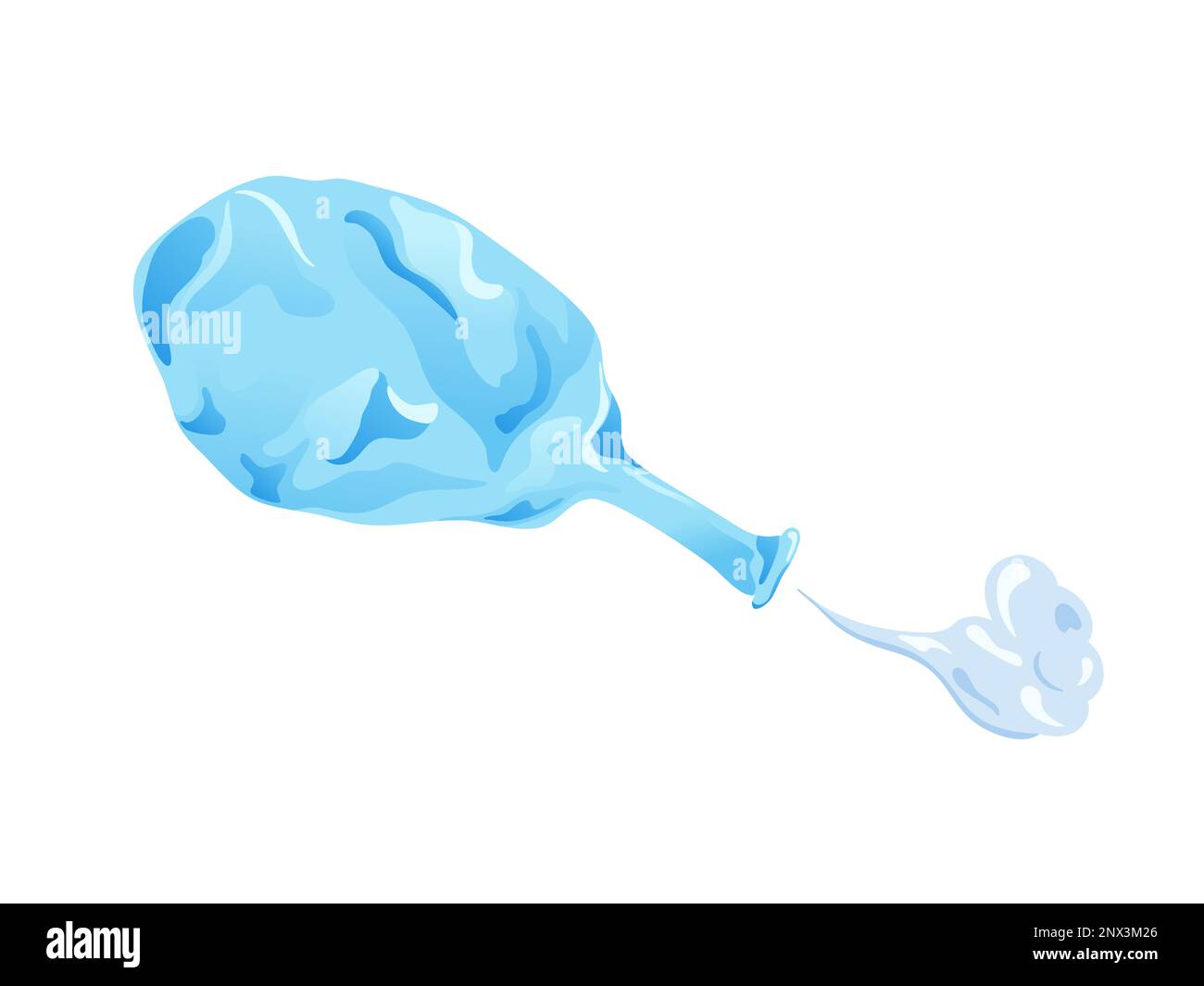 Cartoon inflatable balloon of various shapes and colors. Empty rubber ...