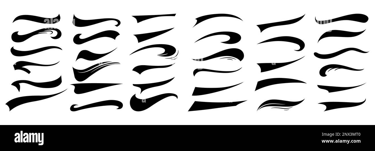 Calligraphic swoosh tail set, underline marker strockes. Sport logo ...
