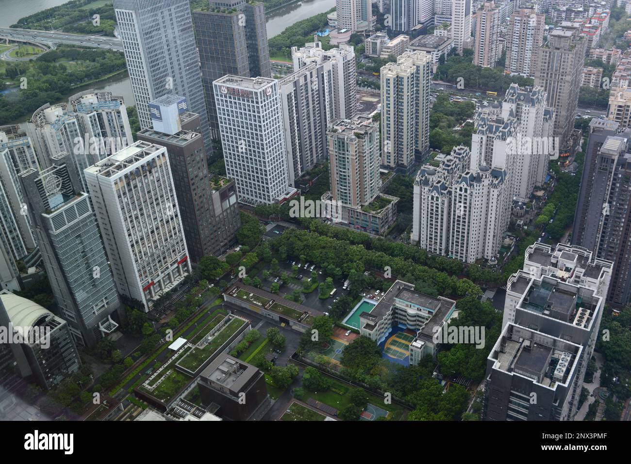 An aerial view of the U.S. Consulate General in Guangzhou at the ...