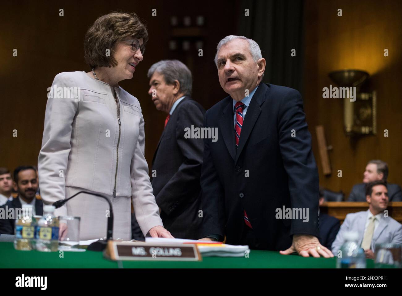 UNITED STATES - JUNE 7: Sens. Jack Reed, D-R.I., and Susan Collins, R ...