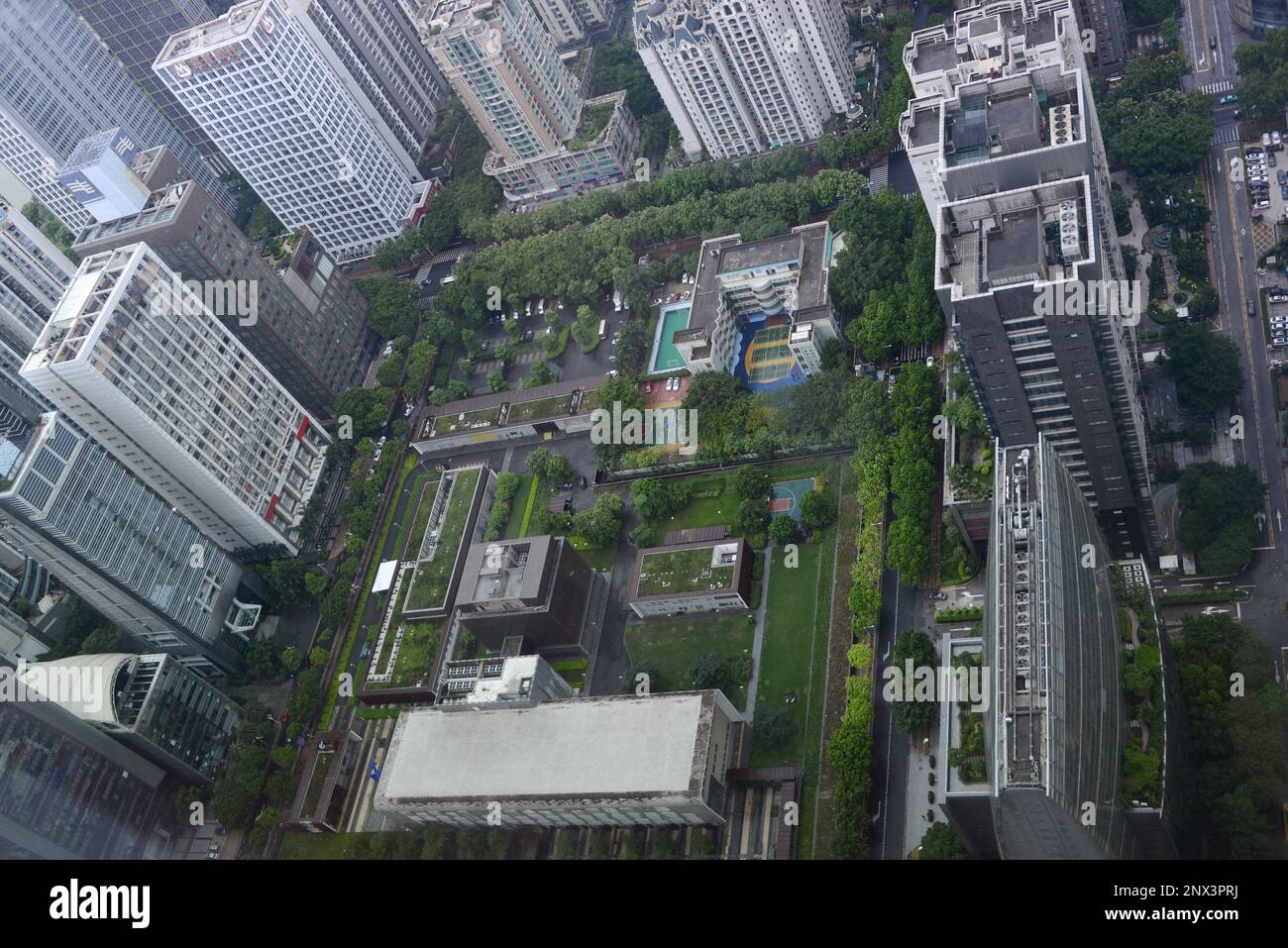 An aerial view of the U.S. Consulate General in Guangzhou at the ...