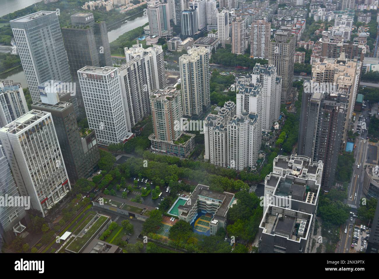 An aerial view of the U.S. Consulate General in Guangzhou at the ...