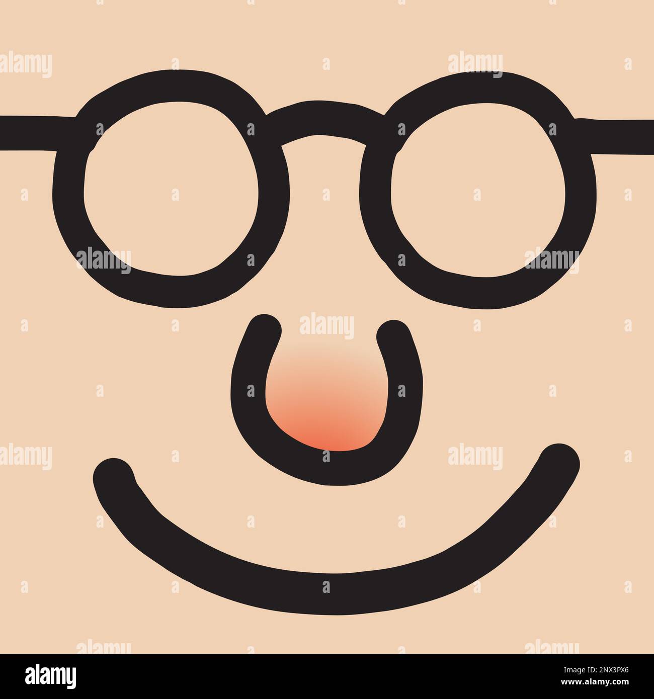 Face with glasses, vector illustration Stock Vector Image & Art - Alamy