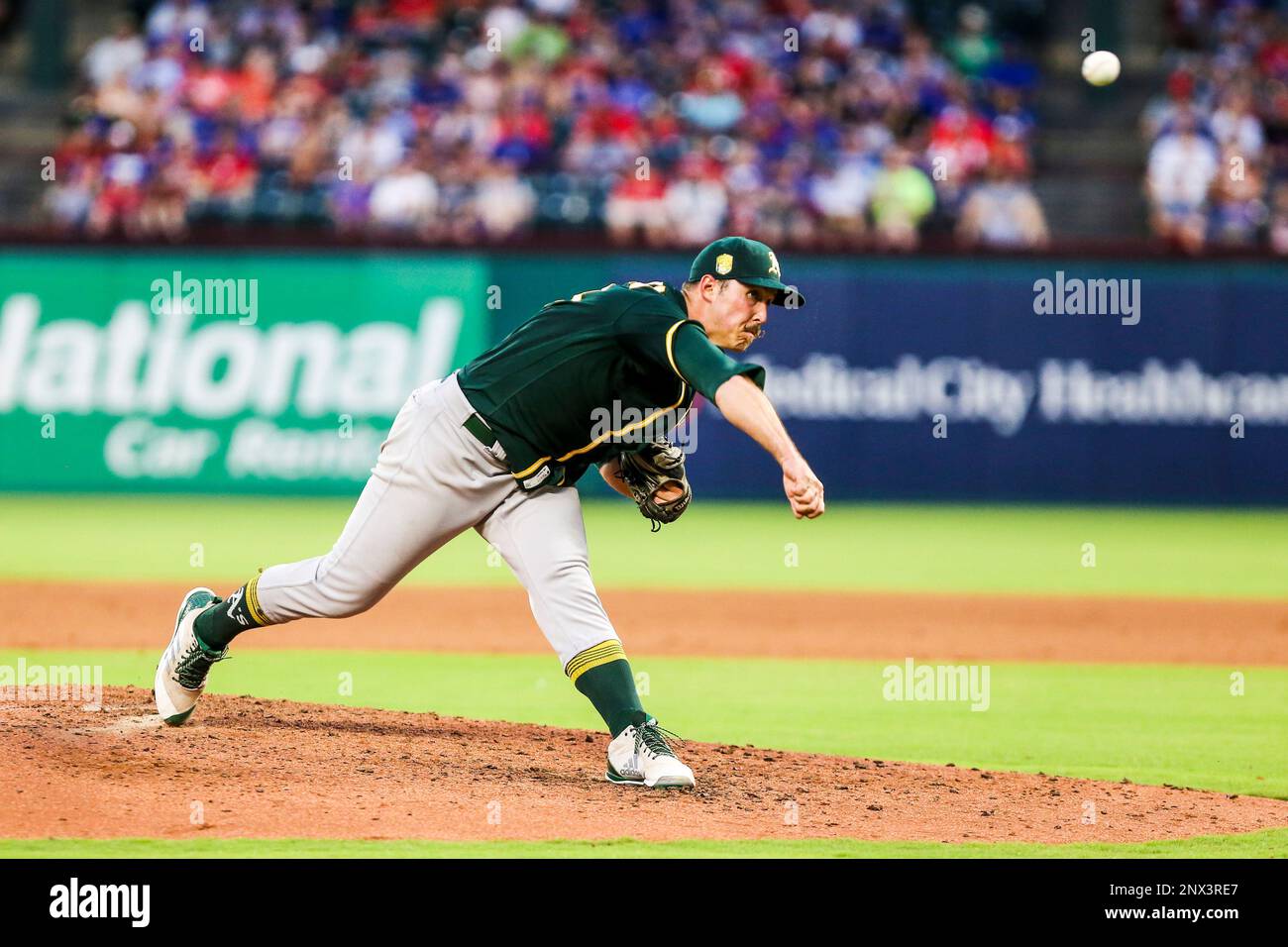 ARLINGTON, TX - JUNE 06: Oakland Athletics starting pitcher Daniel ...