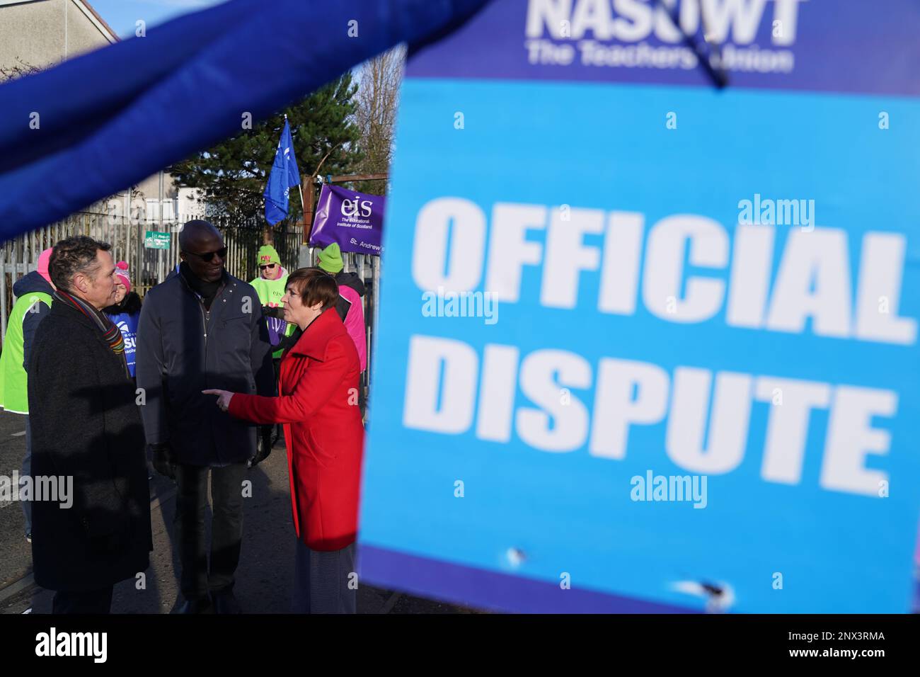 (left to right) Mike Corbett, National Association of Schoolmasters ...
