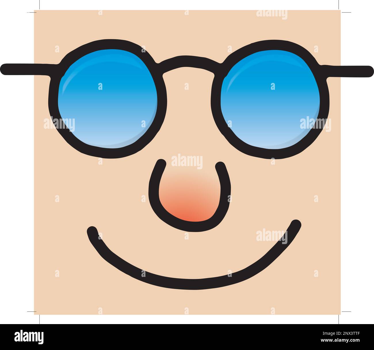 Face with glasses, vector illustration Stock Vector Image & Art - Alamy