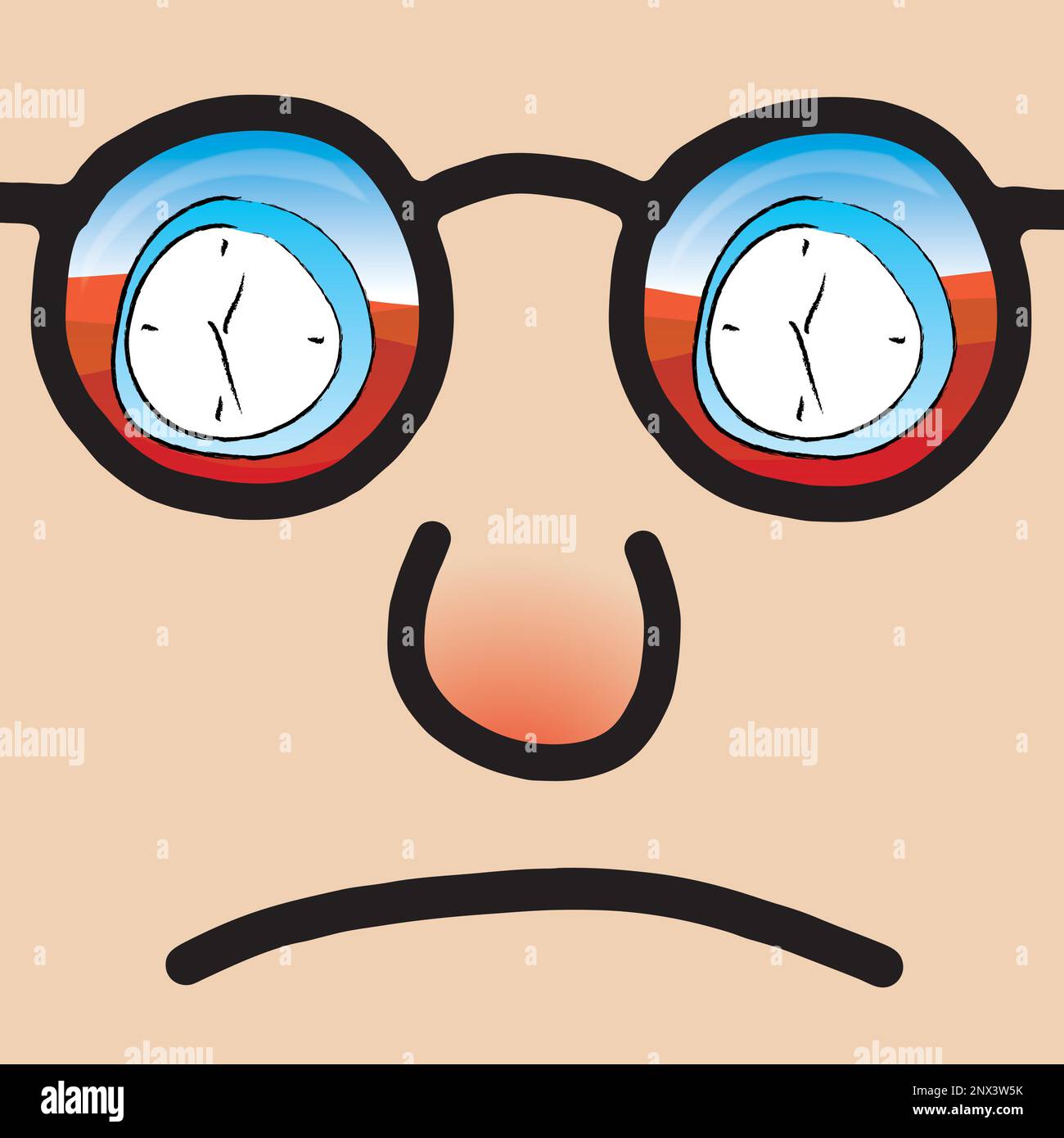 Face with glasses, vector illustration Stock Vector Image & Art - Alamy