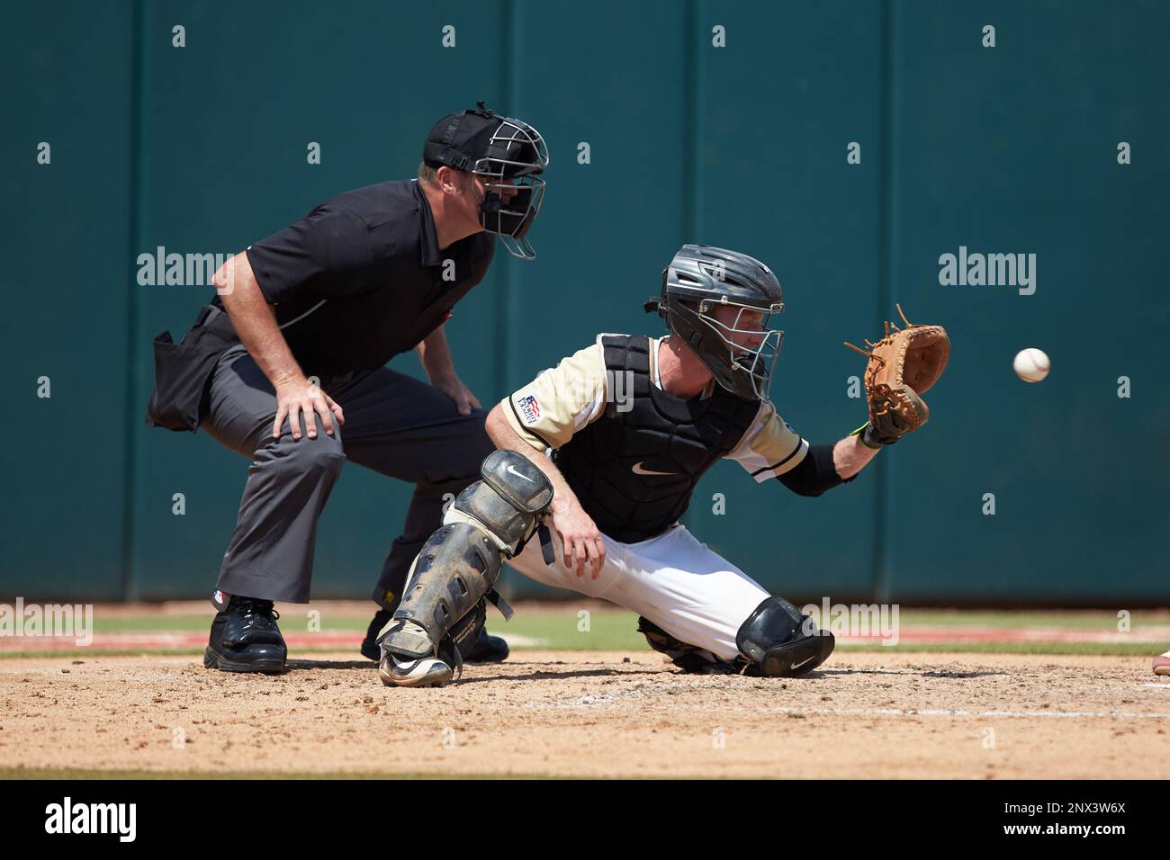 Army Black Knights catcher Jon Rosoff (7) prepares to catch a pitch as ...