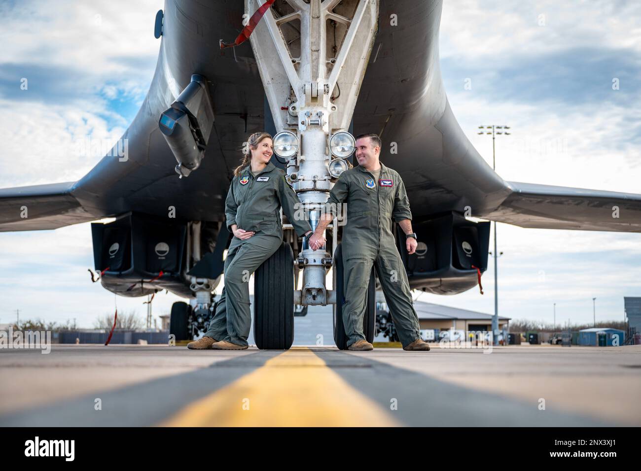 U.S. Air Force Maj. Lauren Olme, 77th Weapons Squadron assistant director of operations, and her ...
