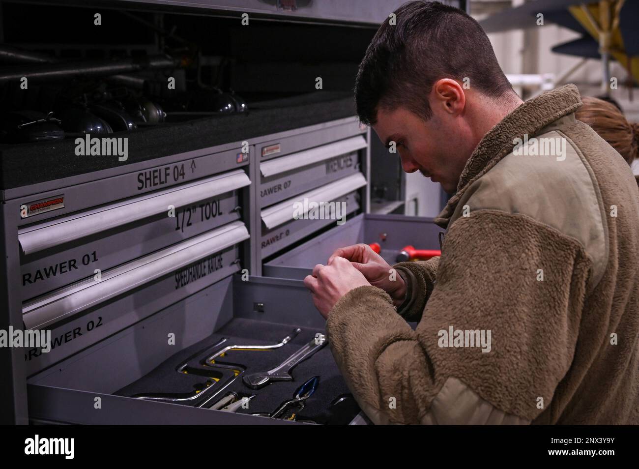 A Weapons Standardization Airman inspects the tools prior to the start ...