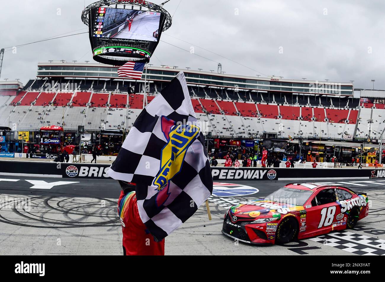#18: Kyle Busch, Joe Gibbs Racing, Toyota Camry Skittles celebrates ...
