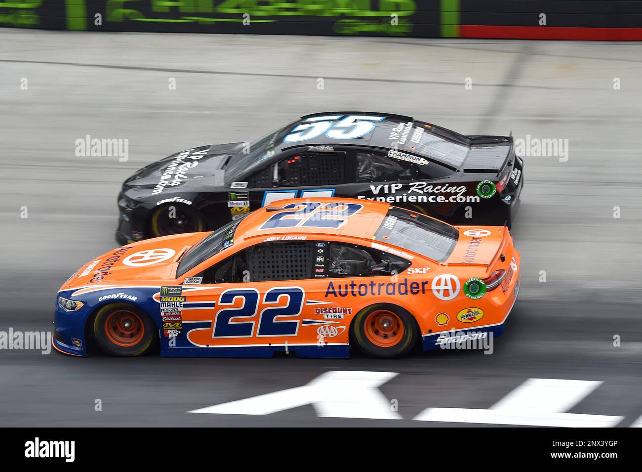 #22: Joey Logano, Team Penske, Ford Fusion Autotrader races with #55 ...