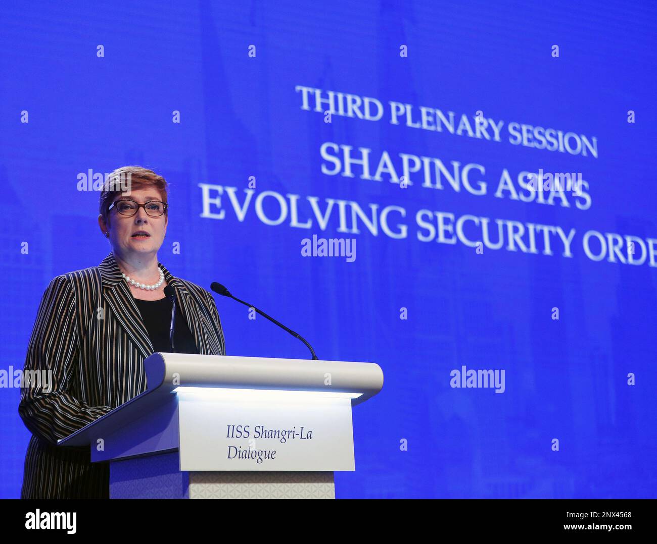Marise Payne, Minister of Defence, Australia, at the 17th IISS Shangri ...