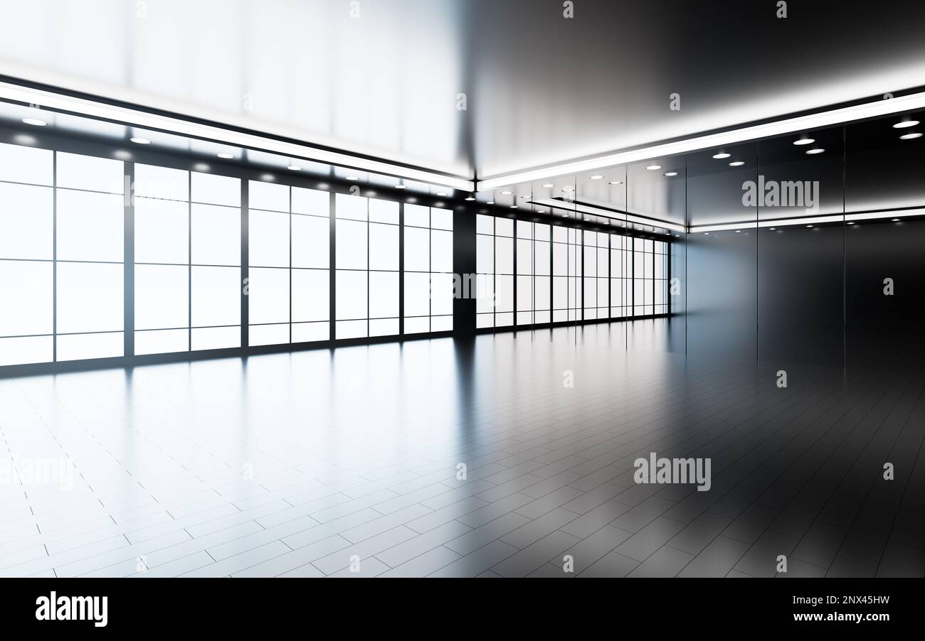 Empty interior room, 3d rendering. Digital drawing Stock Photo - Alamy