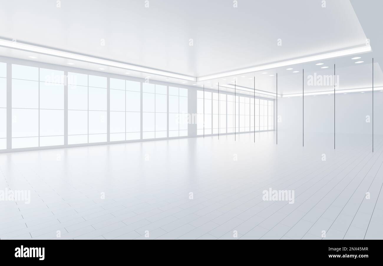 White empty room, 3d rendering. Digital drawing Stock Photo - Alamy