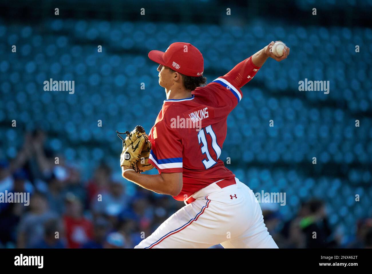 Ethan Hankins (31) of Forsyth Central High School in Cumming, Georgia ...