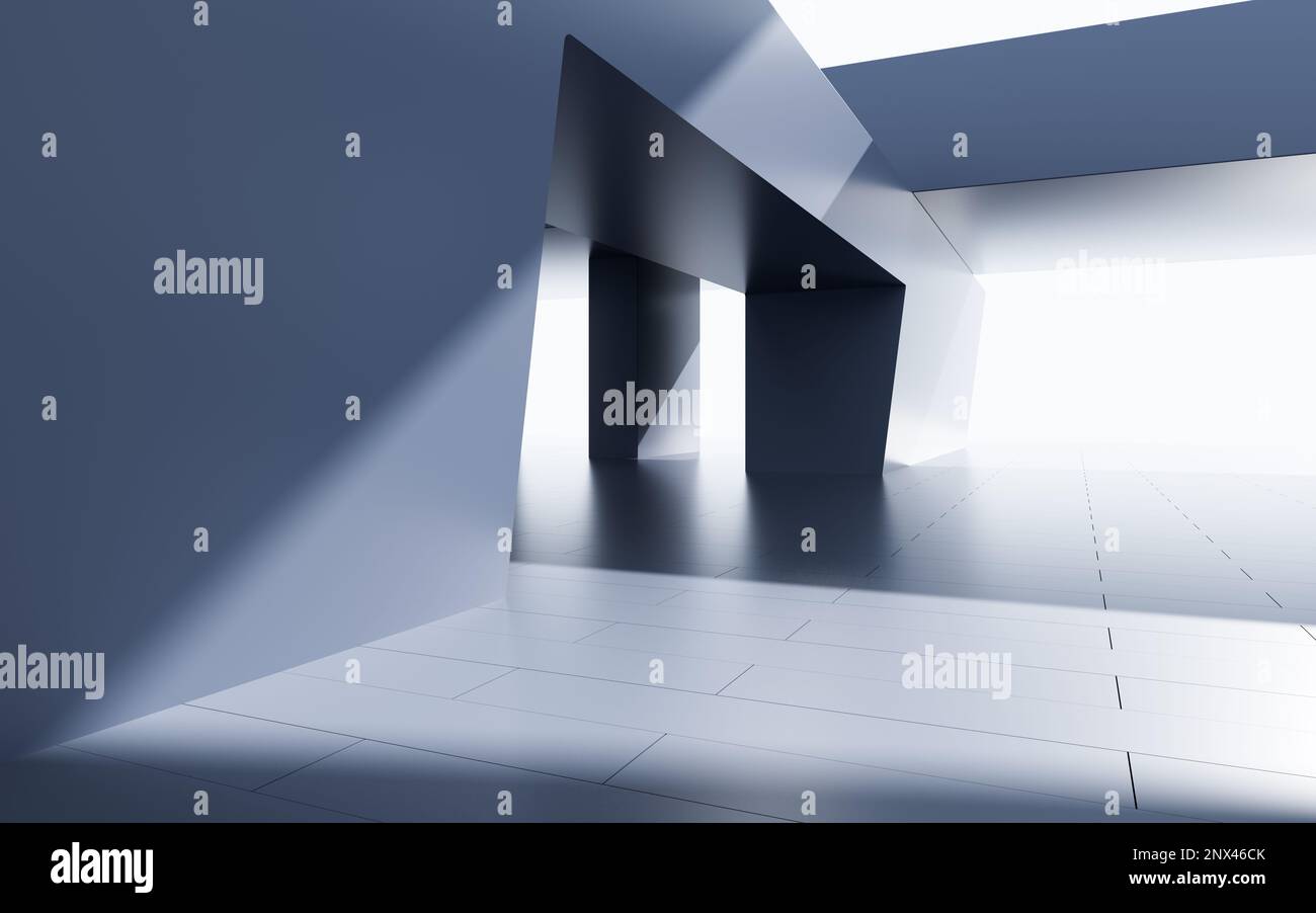 Abstract outdoor architecture, 3d rendering. Digital drawing Stock ...