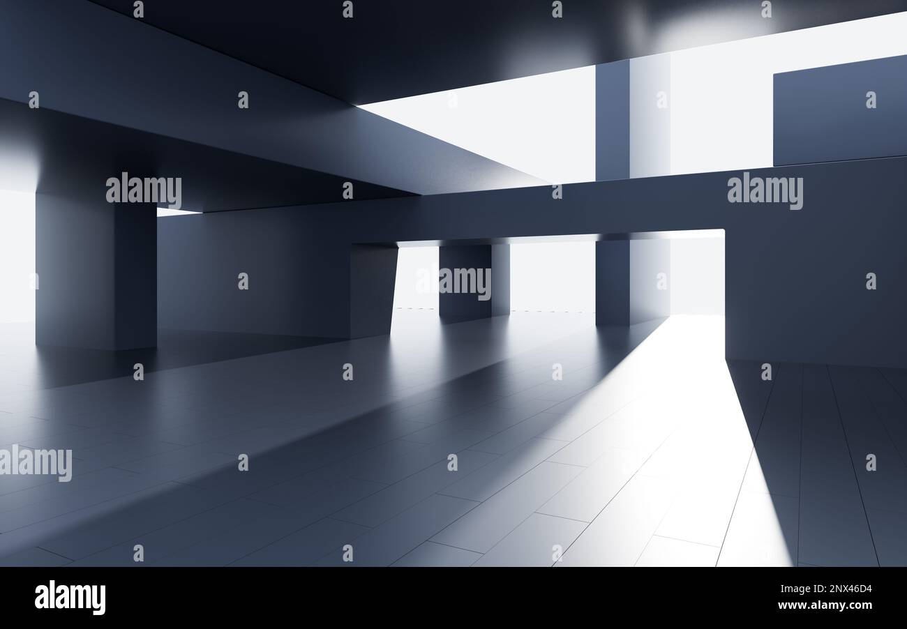 Abstract outdoor architecture, 3d rendering. Digital drawing Stock ...