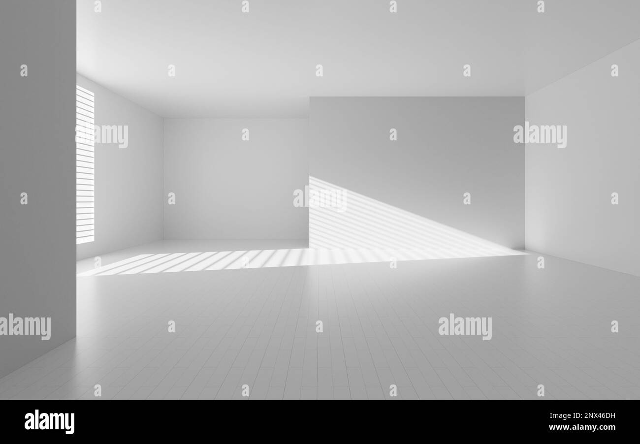 White empty room, 3d rendering. Digital drawing Stock Photo - Alamy