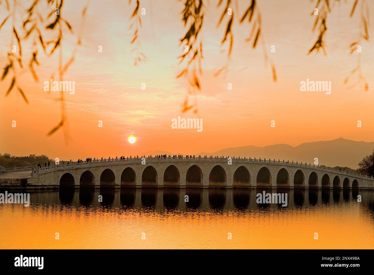 Summer Palace, in Kunming Lake. Seventeen arch bridge,Beijing, China ...
