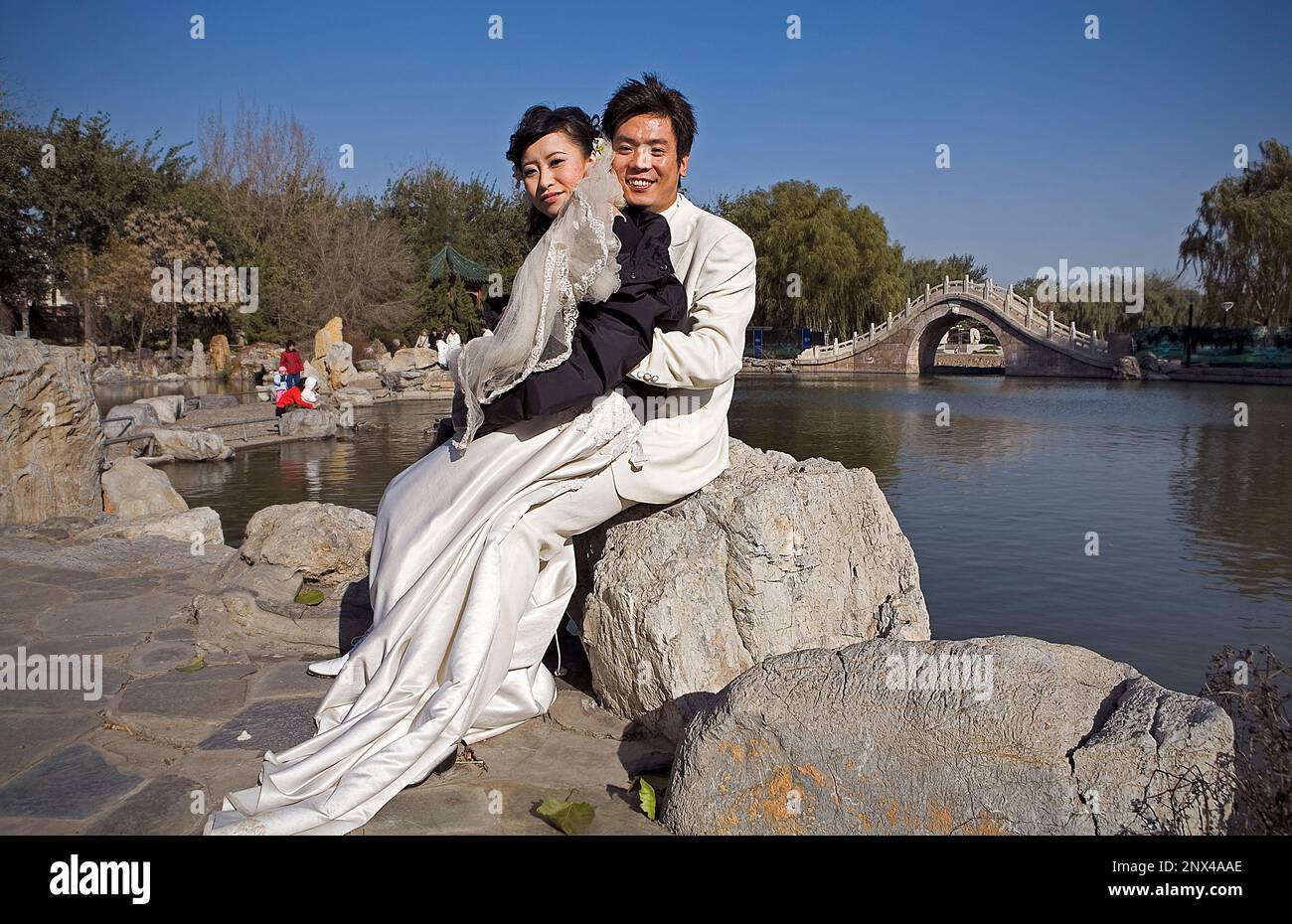 Just married, in Longtan park,Beijing, China Stock Photo - Alamy