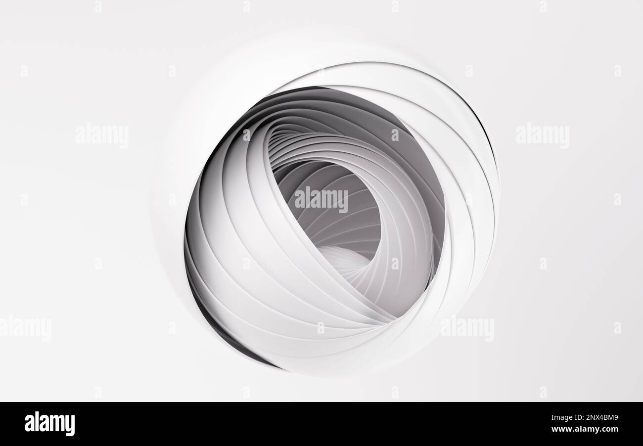 White abstract sphere and curves, 3d rendering. Digital drawing Stock ...
