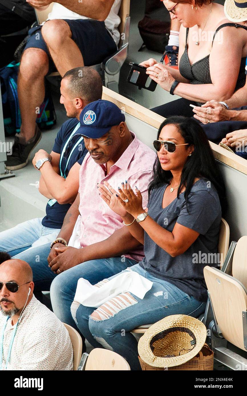 PARIS, FRANCE - JUNE 02: MIKE TYSON and wife KIKI during French Open on ...