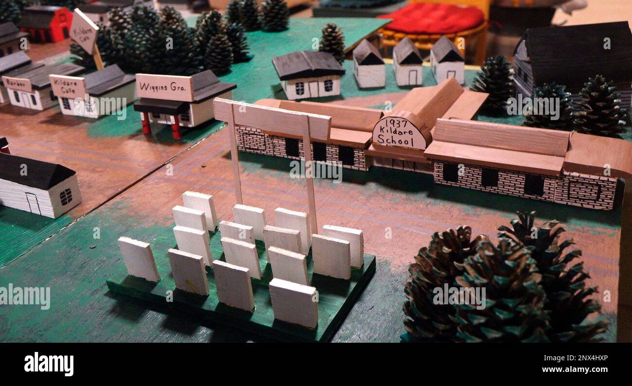 In this May 25, 2018 photo, shows a detailed section of a re-creation ...