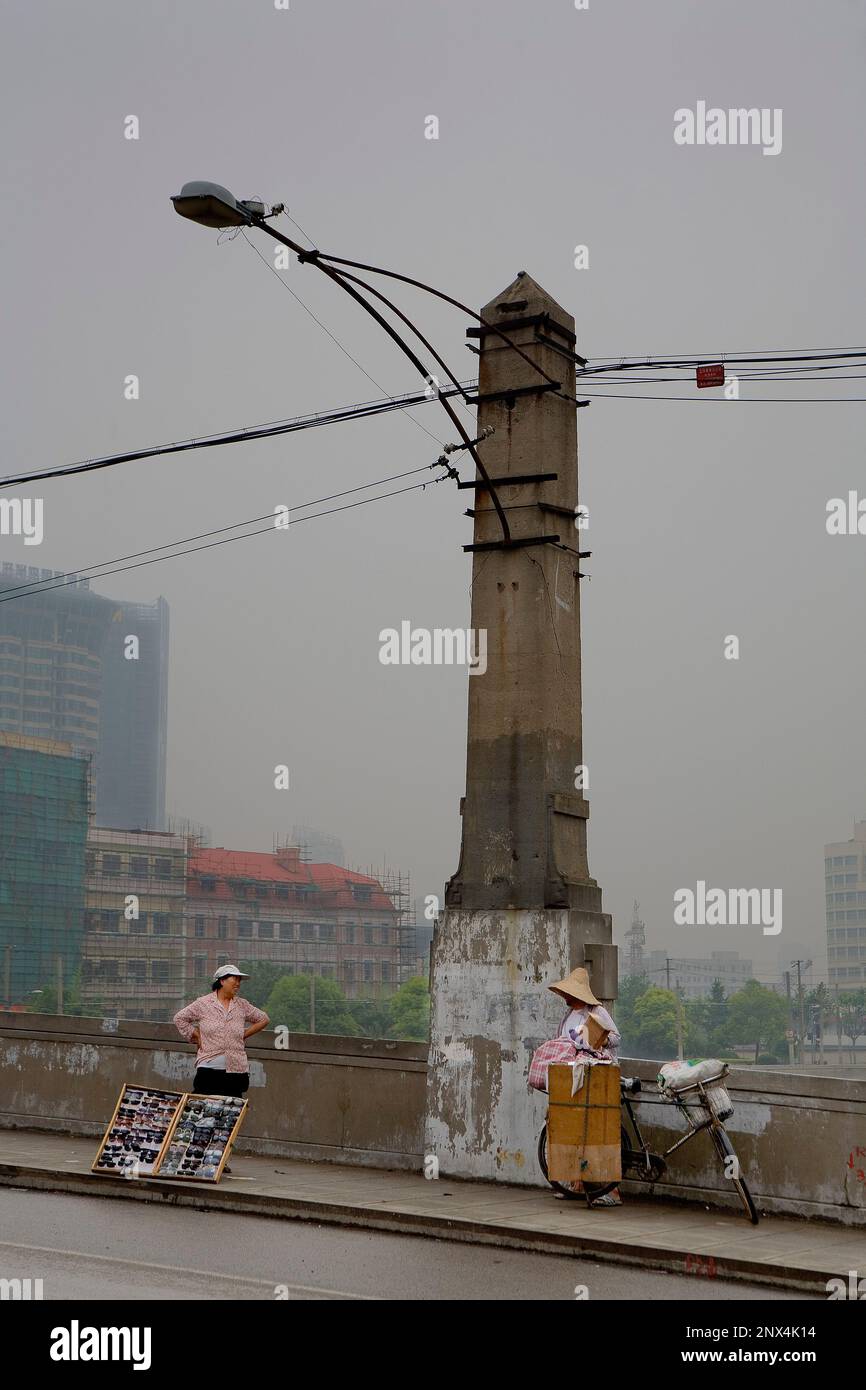 China.Shanghai: bridge over Suzhou Creek. In Sichuan street Stock Photo ...