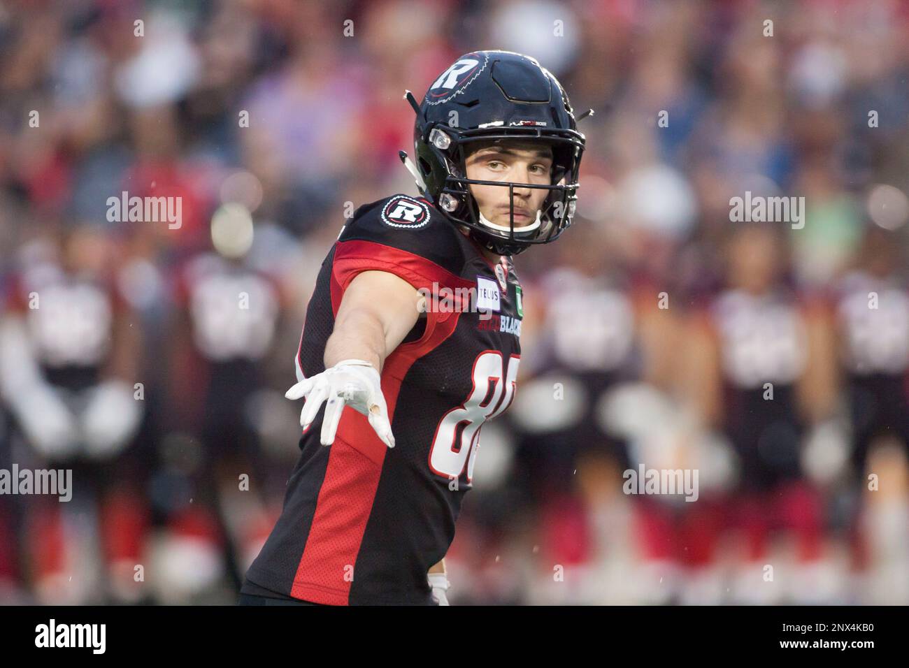 OTTAWA, ON - MAY 31: Austen Hartley (80 -- WR) of the Ottawa Redblacks ...
