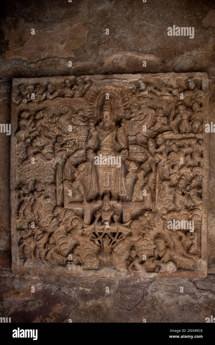 Sun in his chariot as depicted in Virupaksha Temple, Pattadakal. The ...