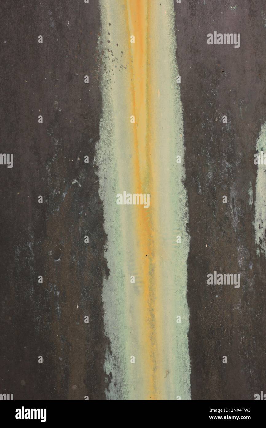 Layers of paint and coating wearing off throughout the ages Stock Photo ...