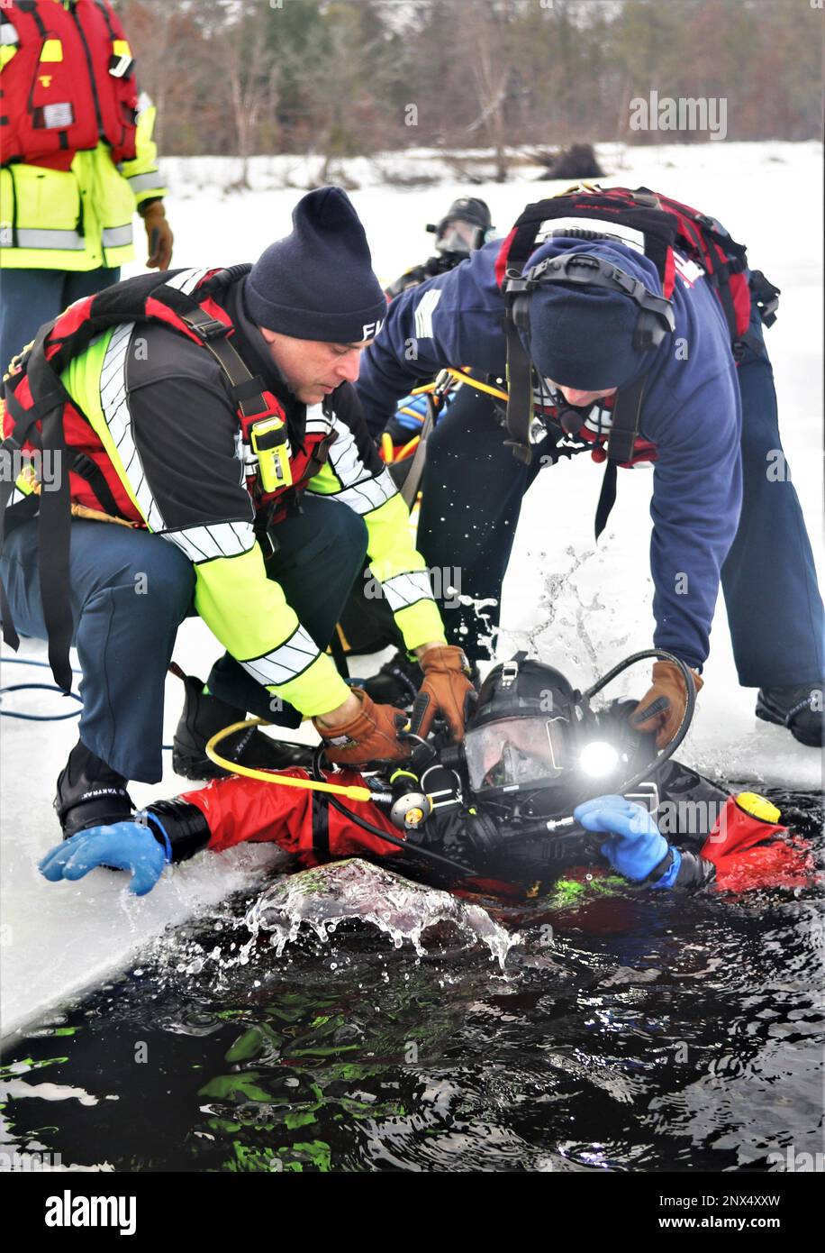 Firefighters with the Directorate of Emergency Services Fire Department ...