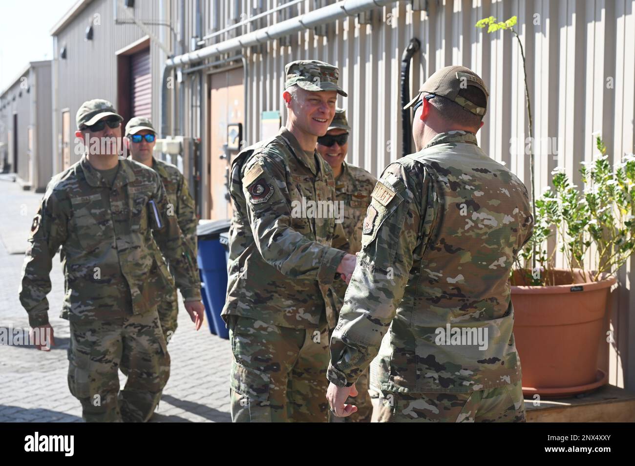 U.S. Air Force Maj. Gen. Derek France, center, commander of the Third ...