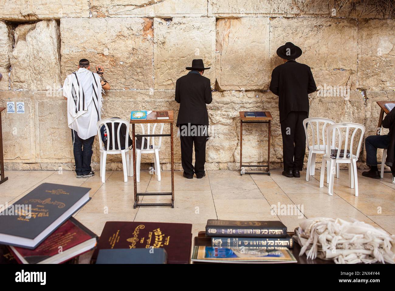 men's prayer area, men praying at the Western Wall, Wailing Wall ...
