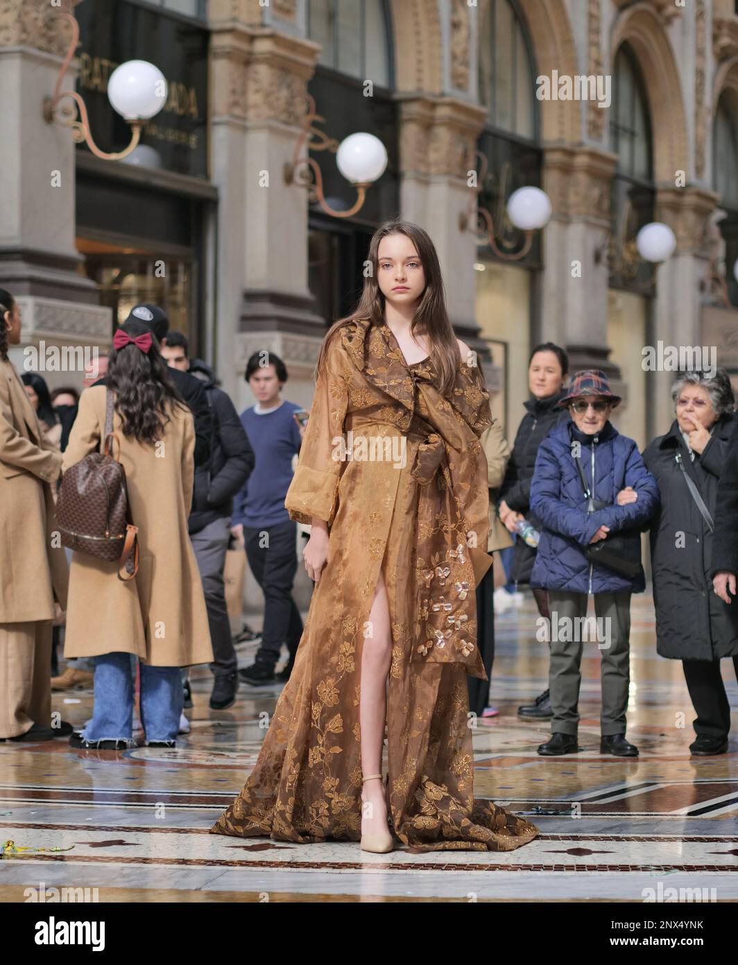 Model parade for photographers in Vittorio Emanuele gallery during ...