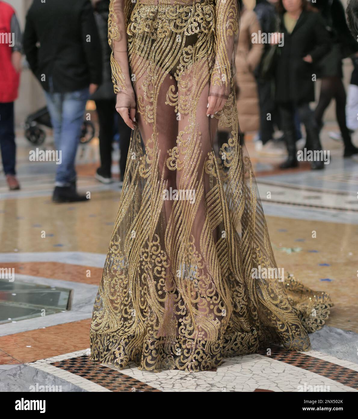 Model parade for photographers in Vittorio Emanuele gallery during ...