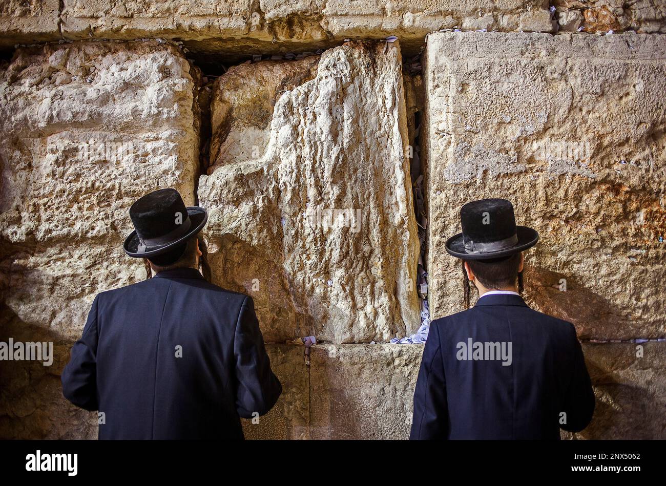 men's prayer area, men praying at the Western Wall, Wailing Wall ...