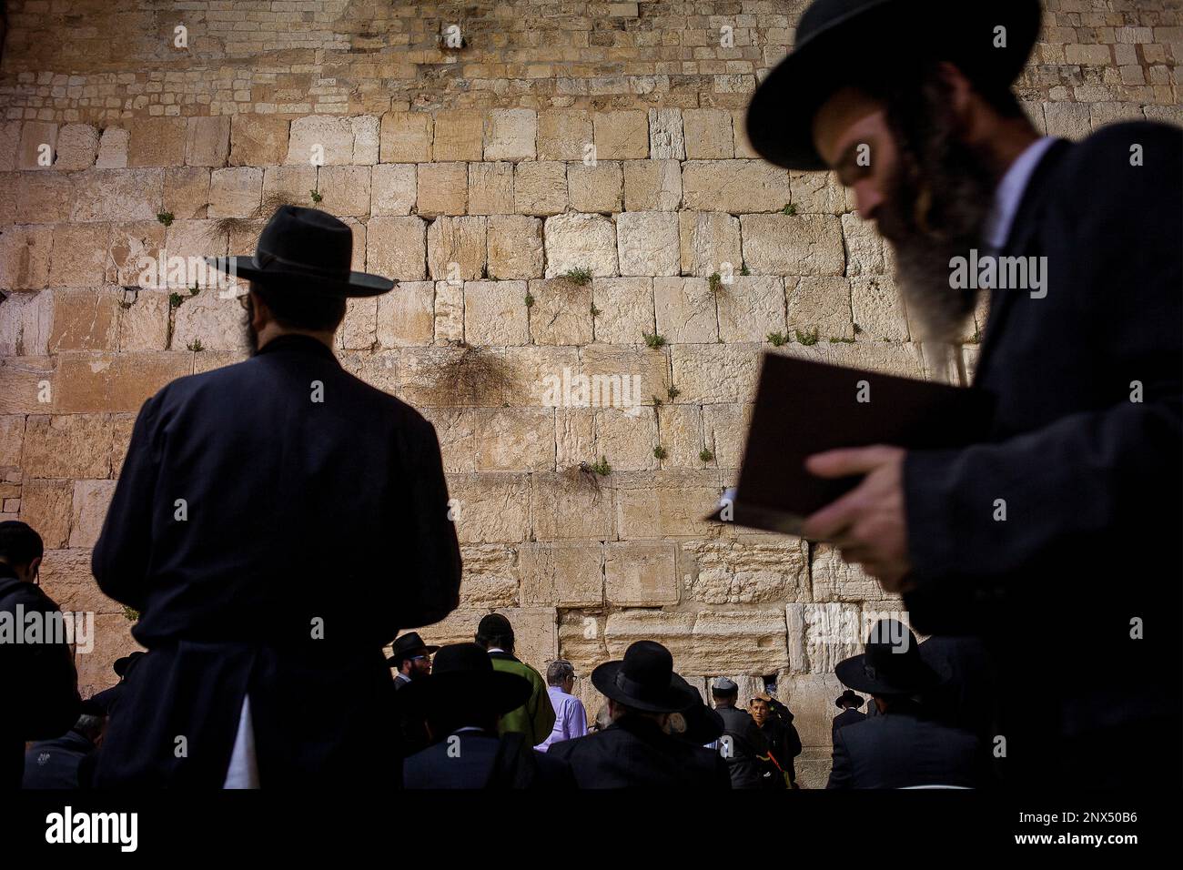 men's prayer area, men praying at the Western Wall, Wailing Wall ...