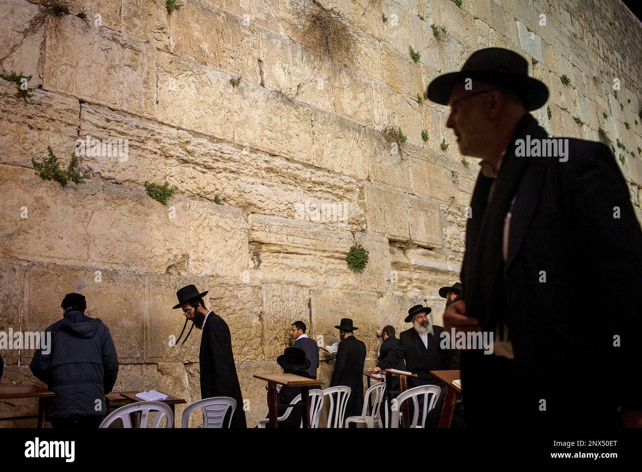 men's prayer area, men praying at the Western Wall, Wailing Wall ...