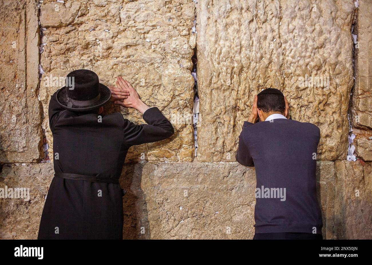 men's prayer area, men praying at the Western Wall, Wailing Wall ...