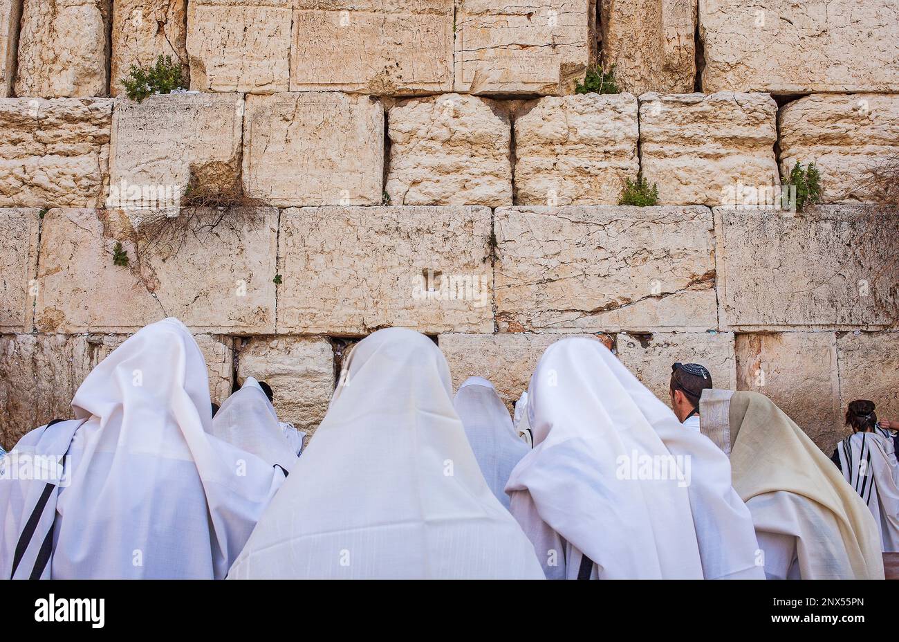 men's prayer area, men praying at the Western Wall, Wailing Wall ...