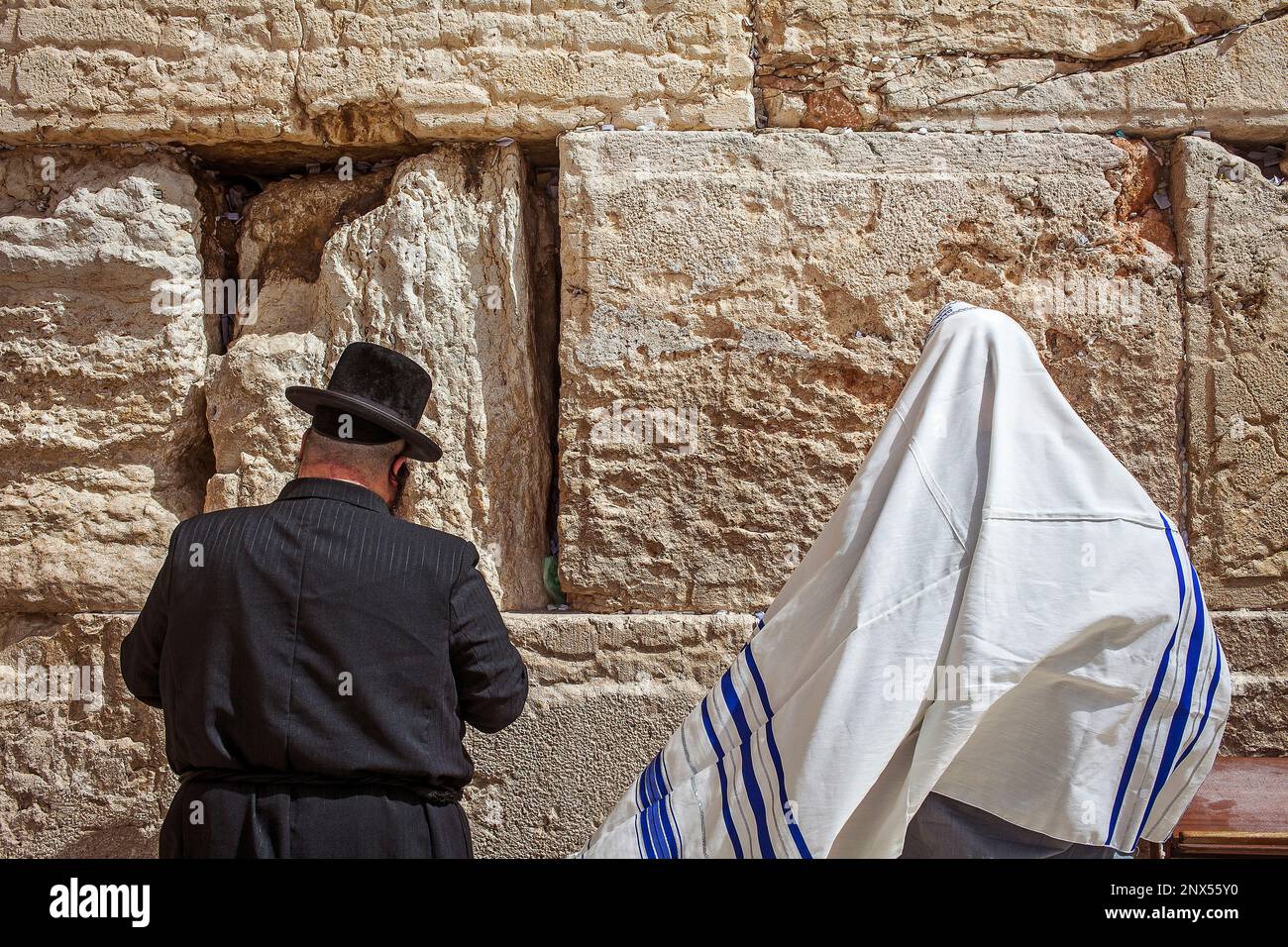 men's prayer area, men praying at the Western Wall, Wailing Wall ...